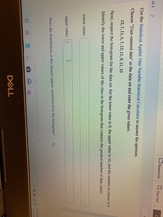 Solved Resources Lx Give Up Of 3 Use The Statistical 8203