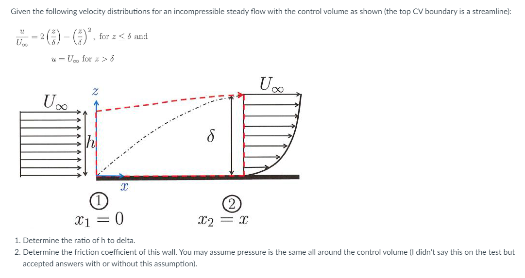 Solved Given the following velocity distributions for an | Chegg.com