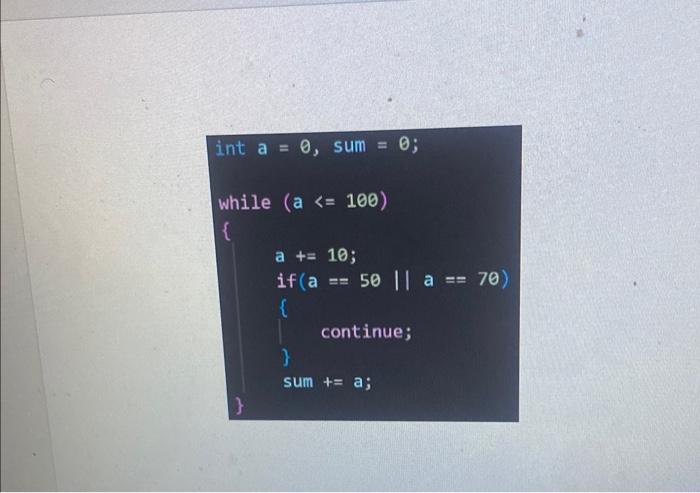Solved int n=1234567 int m=0; while (nn=0) \{ | Chegg.com