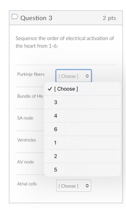 Solved Sequence the order of electrical activation of the | Chegg.com