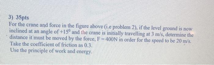Solved 3) 35pts For the crane and force in the figure above | Chegg.com