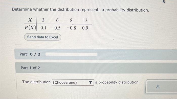 Solved Determine whether the distribution represents a | Chegg.com