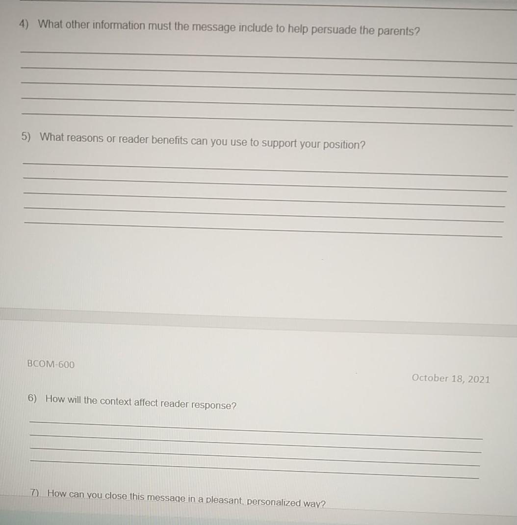 Solved Indirect Pattern Letter Scenario 1 As part of a | Chegg.com