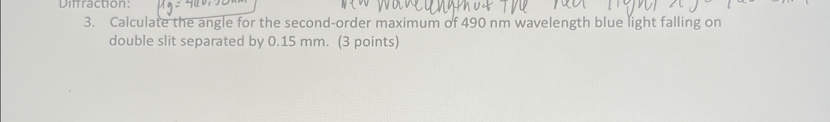 Solved Calculate the angle for the second-order maximum of | Chegg.com