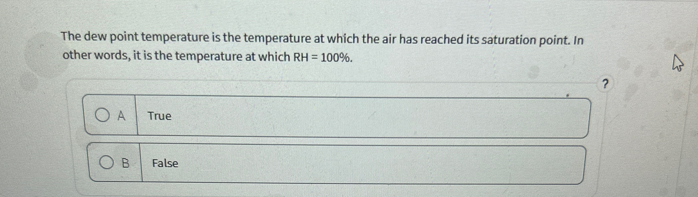 Solved The dew point temperature is the temperature at which | Chegg.com