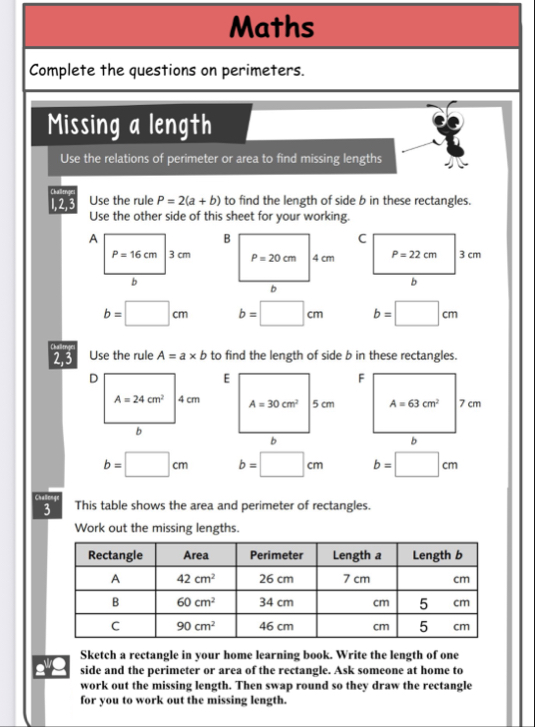 Solved MathsComplete the questions on perimeters.Missing a | Chegg.com