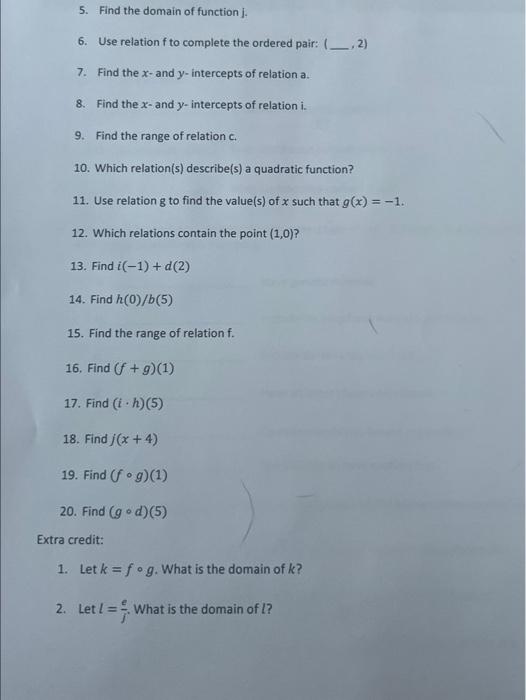 Solved MTH 108 Worksheet 2 Each question is worth 1 pt. This | Chegg.com