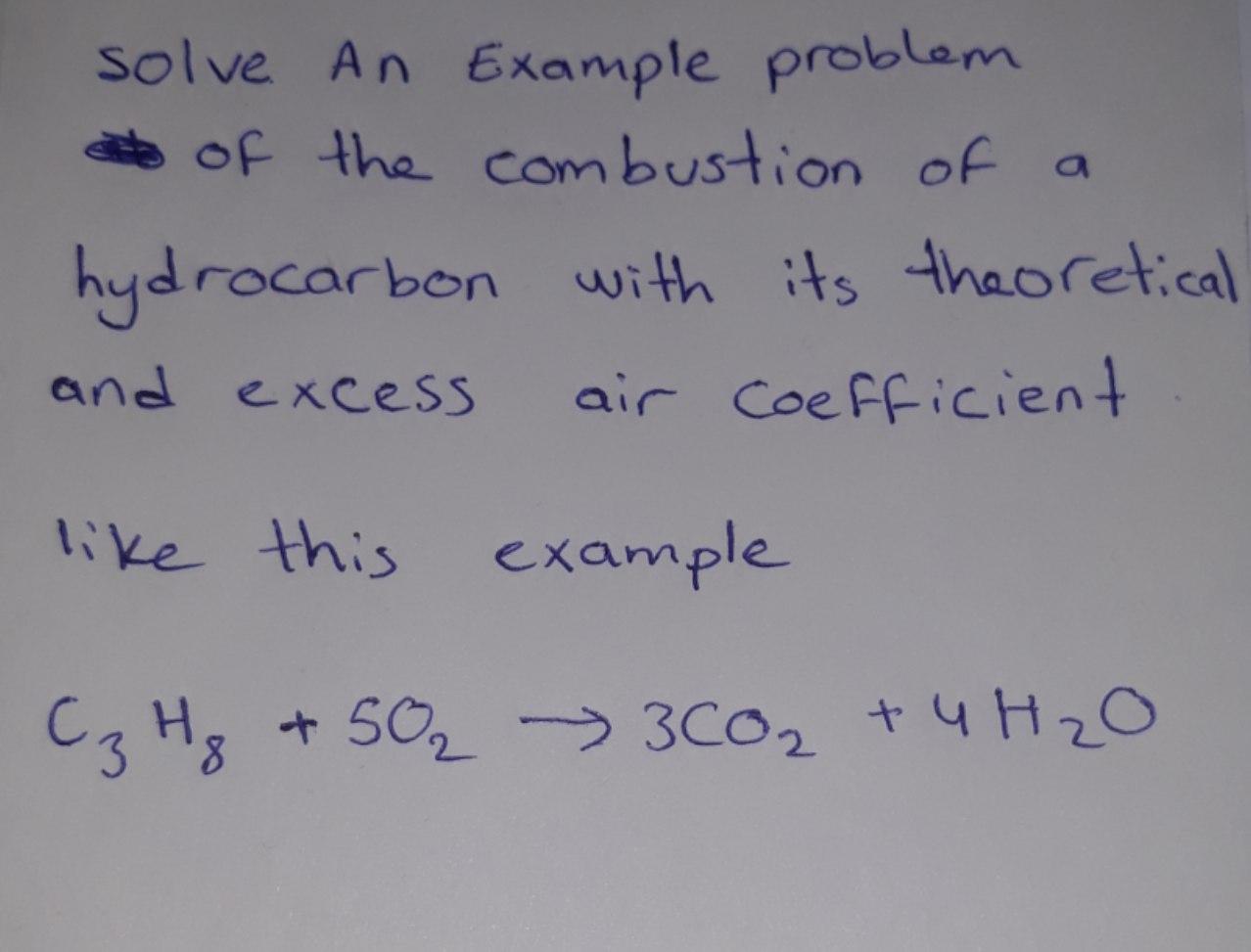 Solved solve. An Example problem of the combustion of a | Chegg.com