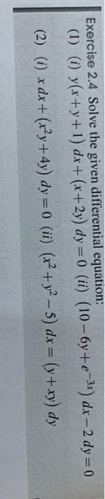 Solved Example 2.19 Solve the differential equation 6xy dx | Chegg.com