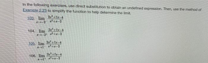 Solved In the following exercises, use direct substitution | Chegg.com