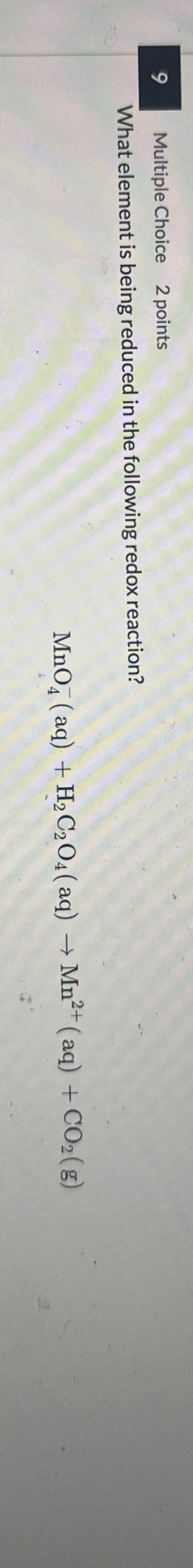 High Quality SOLUTION 9Multiple Choice 2 ﻿pointsWhat element is being | Chegg.com