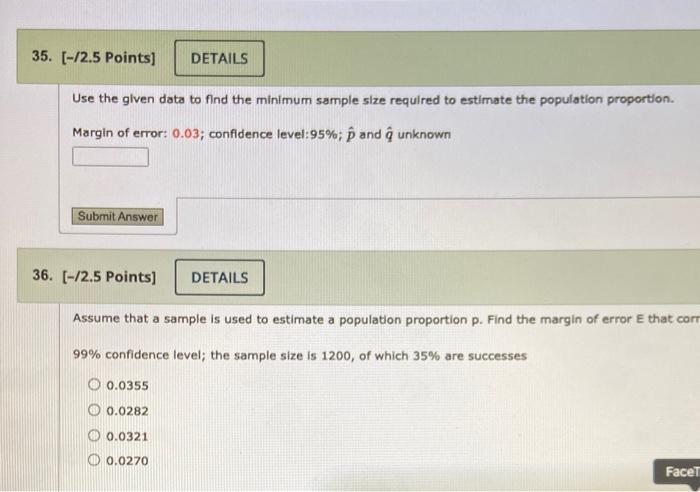 Solved Use the given data to find the minimum sample size | Chegg.com