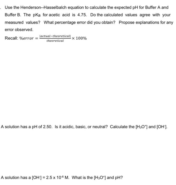 Solved Use the Henderson--Hasselbalch equation to calculate | Chegg.com