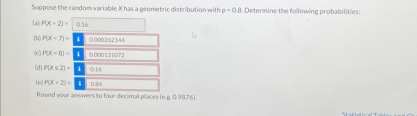 Solved Suppose the random variable x ﻿has a geometric | Chegg.com