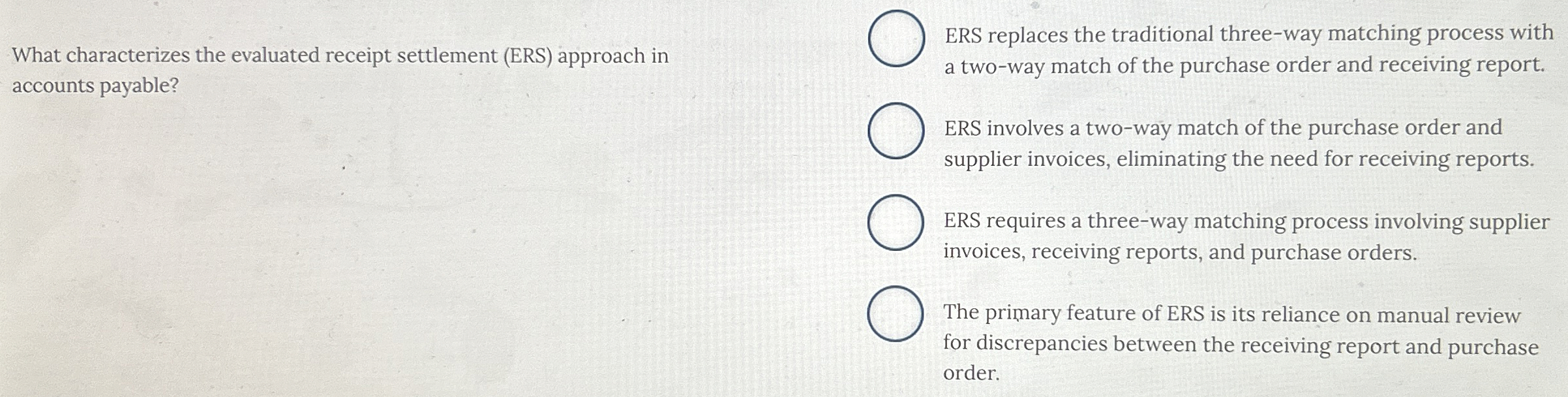 Solved What characterizes the evaluated receipt settlement | Chegg.com