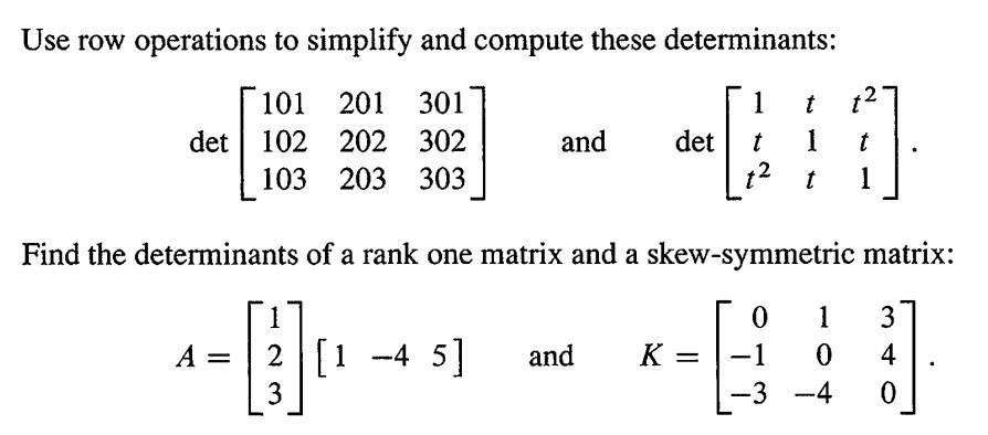Solved Use row operations to simplify and compute these | Chegg.com