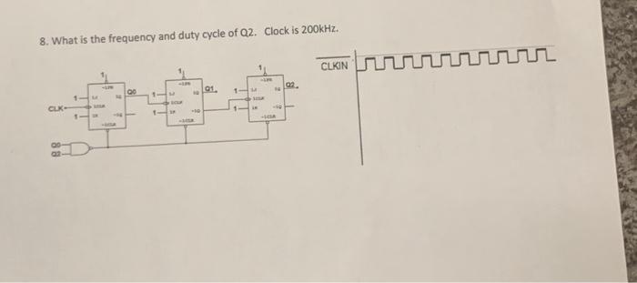 Solved 8. What is the frequency and duty cycle of Q2. Clock | Chegg.com
