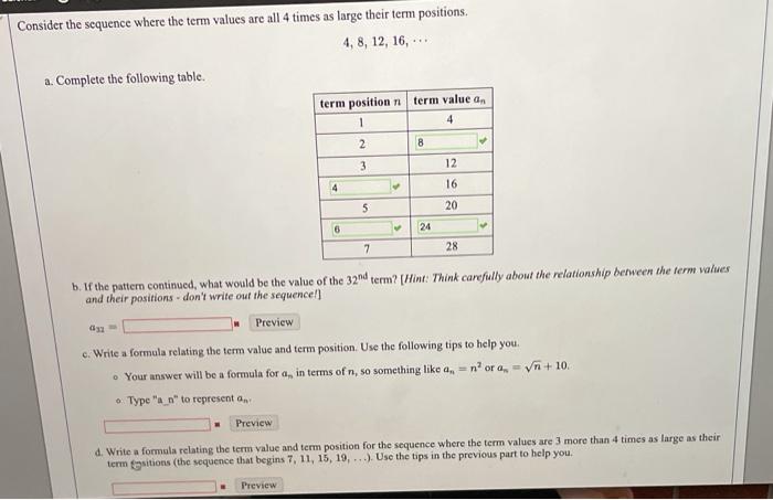 Solved Consider the sequence where the term values are all 4 | Chegg.com