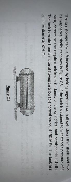 Solved The gas storage tank is fabricated by bolting | Chegg.com