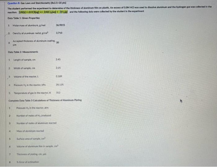Solved Quertion il: Coe I Iwe and Stolehilametry(fica.5:20 | Chegg.com
