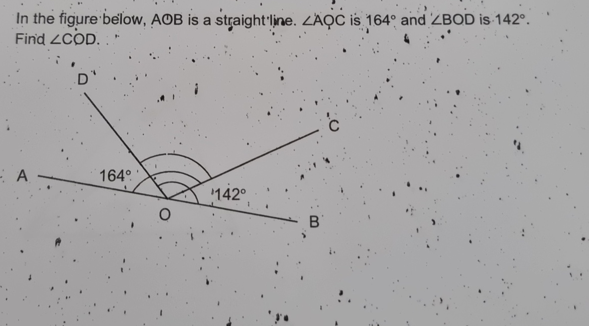 Solved In the figure below, AOB is a straight line. Angle | Chegg.com