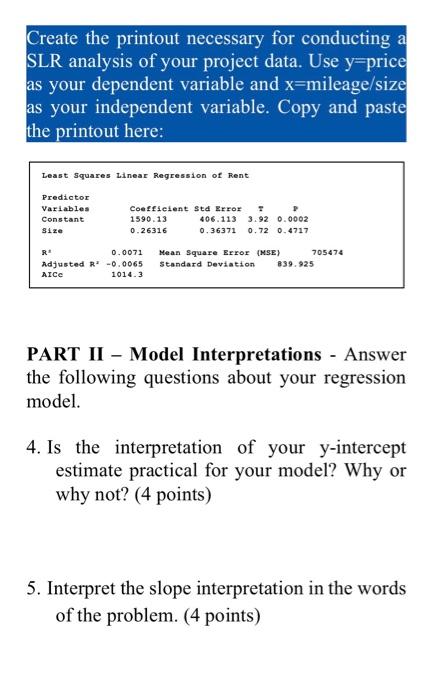 Solved Create the printout necessary for conducting a SLR | Chegg.com