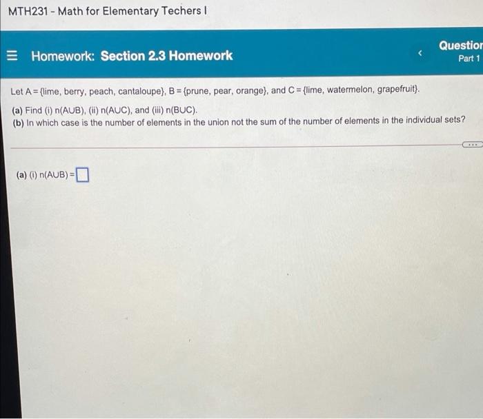 Solved MTH231 - Math for Elementary Techers | Homework: | Chegg.com