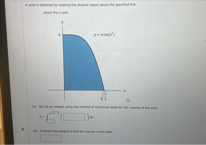 Solved A solid is obtained by rotating the shaded region | Chegg.com