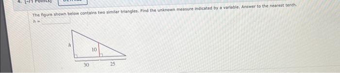 Solved The foure shown below contains two similar triangles. | Chegg.com