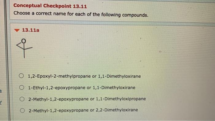 Solved Conceptual Checkpoint 13.11 Choose a correct name for | Chegg.com