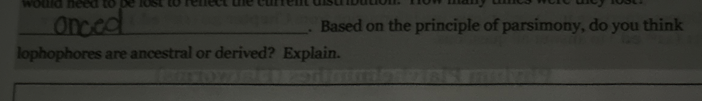 Solved onced . ﻿Based on the principle of parsimony, do you | Chegg.com
