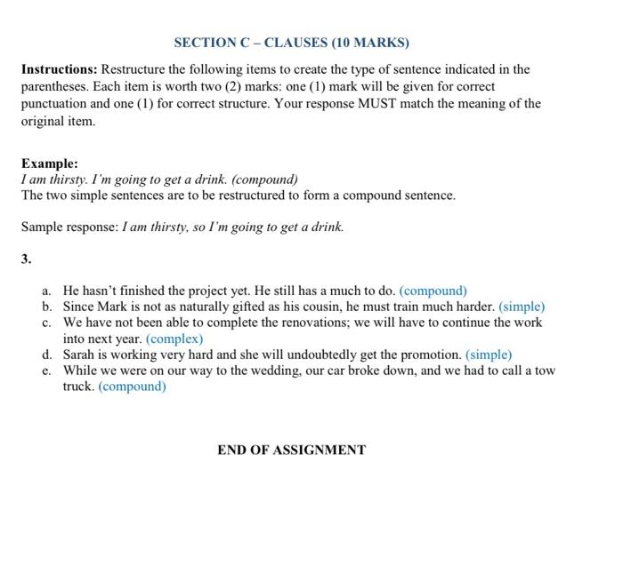 SECTION A - MODIFIERS (10 MARKS) Instructions: In the | Chegg.com
