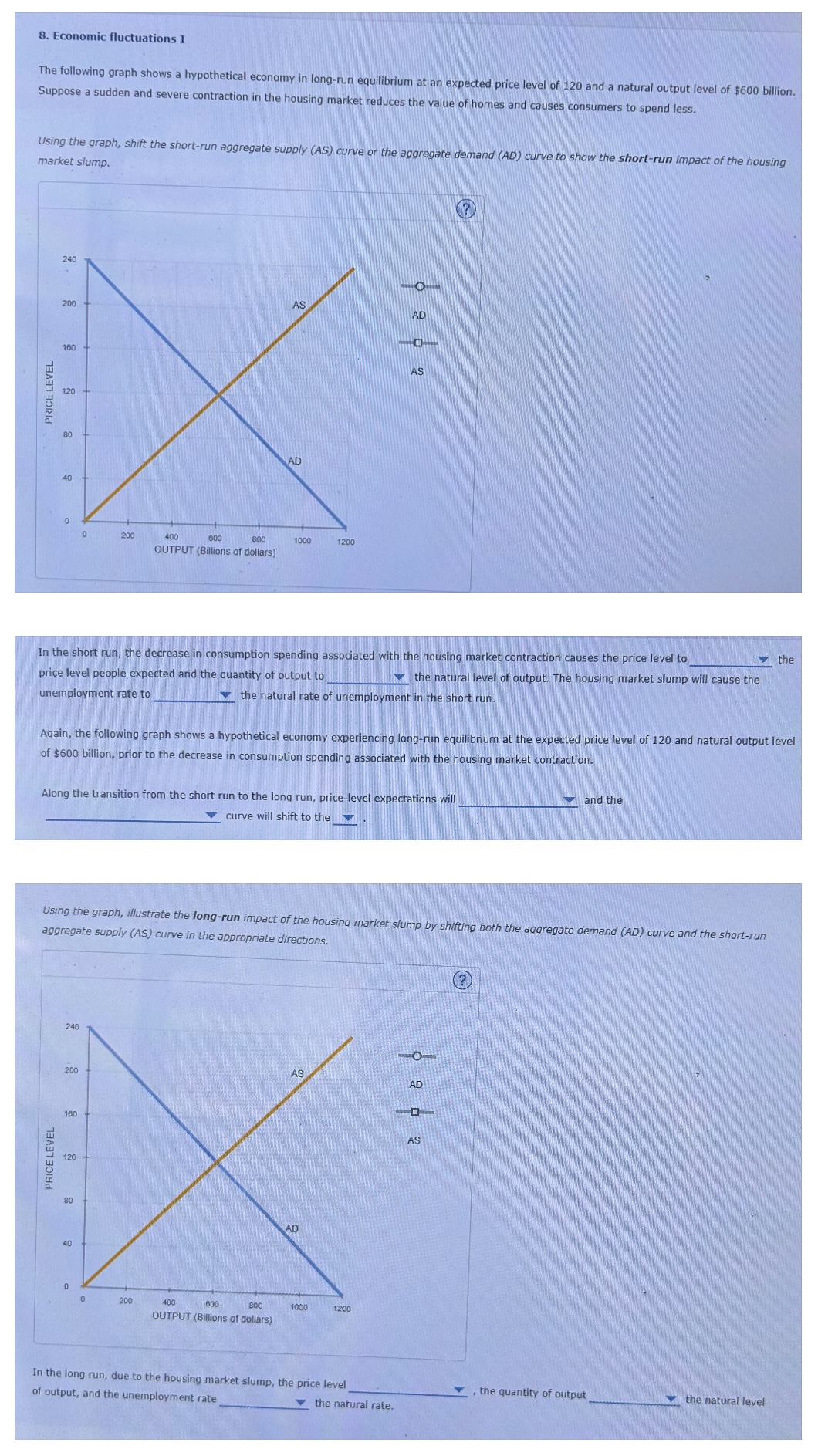 Solved Economic fluctuations IThe following graph shows a | Chegg.com