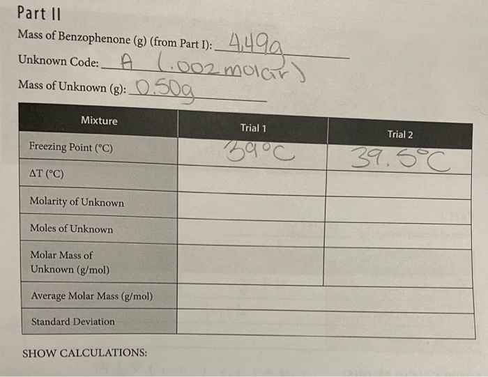 Solved Part 1 Mass of Benzophenone (g): Pure Benzophenone | Chegg.com