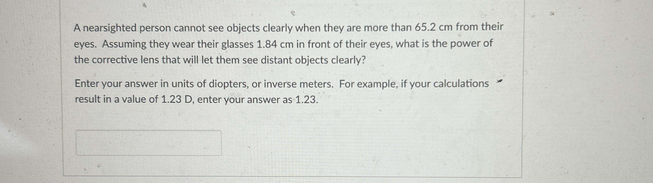 Solved A nearsighted person cannot see objects clearly when | Chegg.com