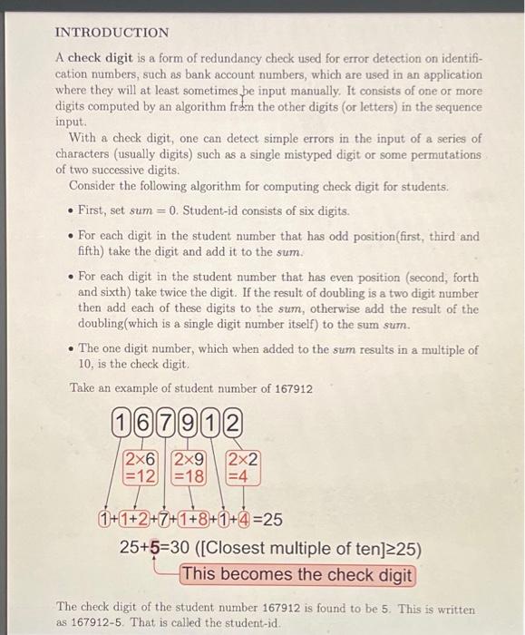 Solved A check digit is a form of redundancy check used for | Chegg.com