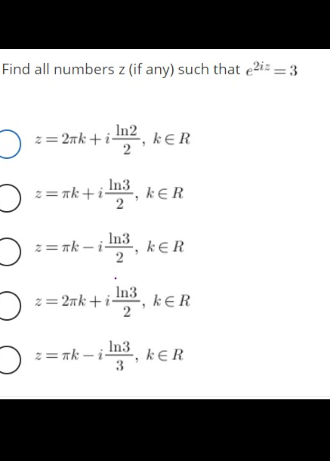Find all numbers z (if any) ﻿such that | Chegg.com