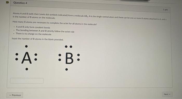 Solved Atoms A and B (with their Lewis dot symbols | Chegg.com