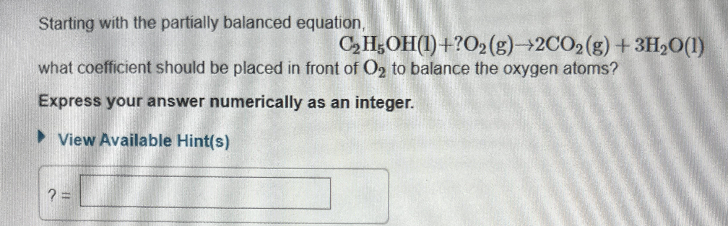 Solved Starting with the partially balanced | Chegg.com