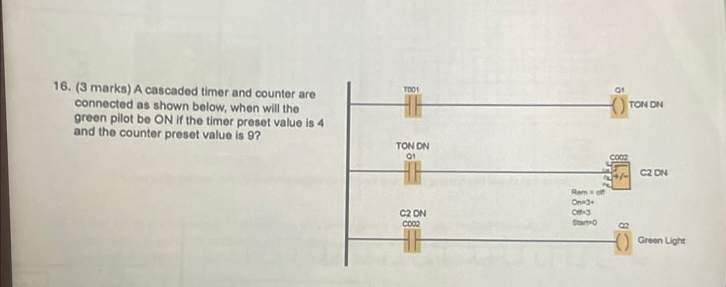 Solved A cascaded timer and counter are connected as shown | Chegg.com