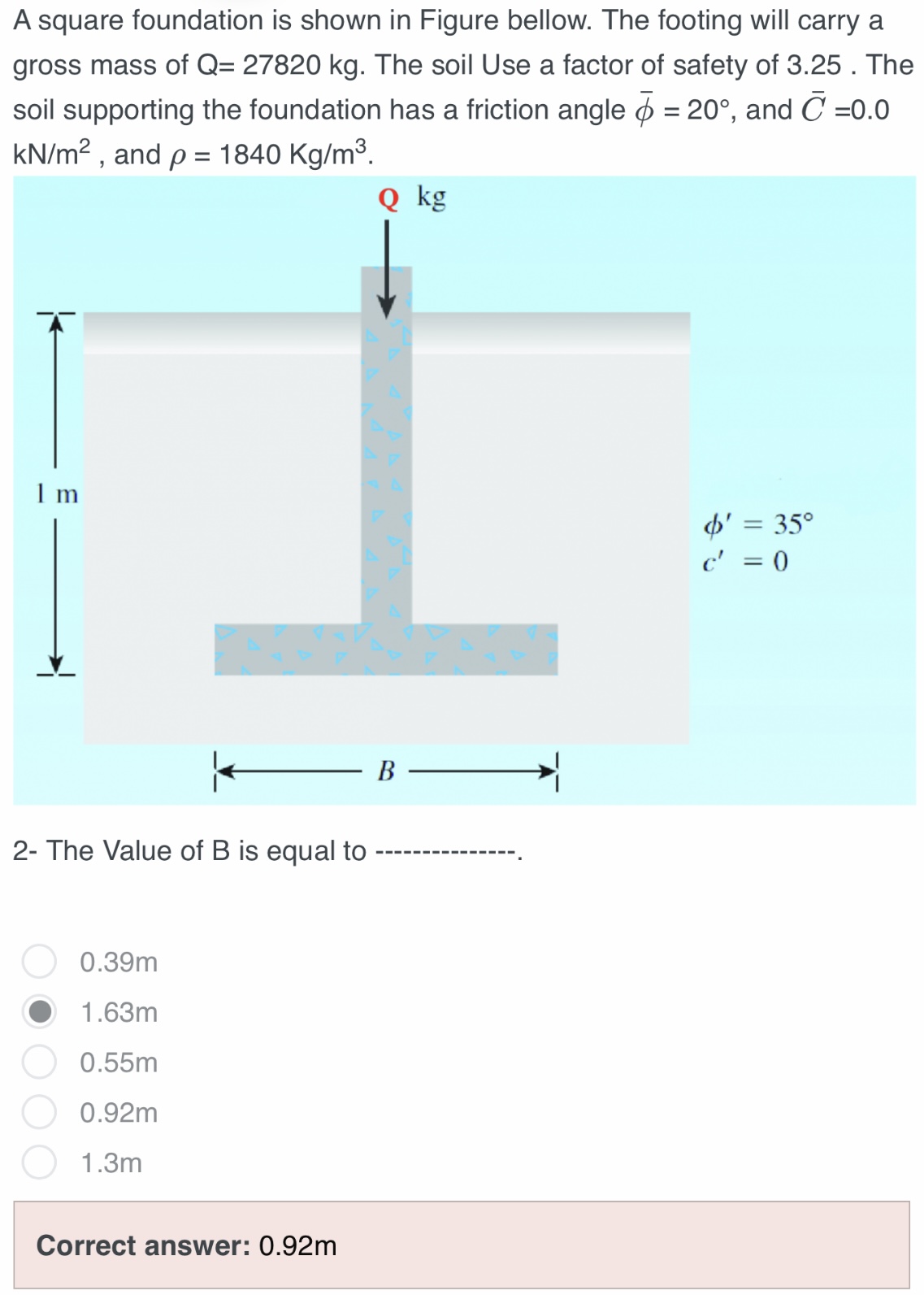 A square foundation is shown in Figure bellow. The | Chegg.com