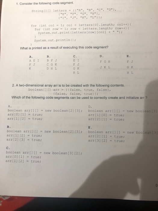 Solved 1 Consider The Following Code Segment String D 0007