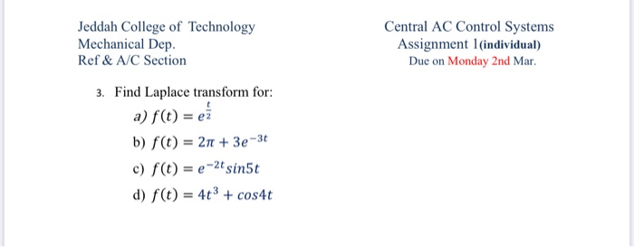 Solved Jeddah College of Technology Mechanical Dep. Ref & | Chegg.com