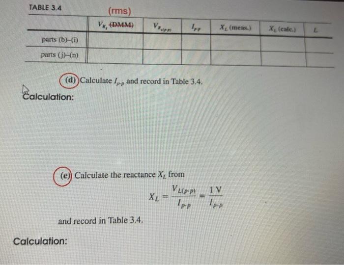 Solved Inductive Reactance A Construct The Network Of Fig 3333