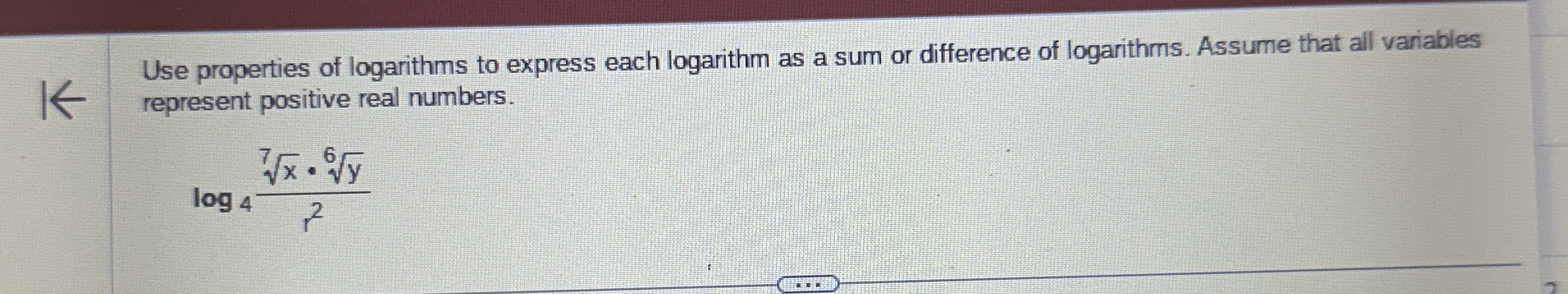 Solved Use properties of logarithms to express each | Chegg.com