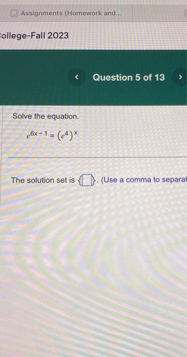 Solved Assignments (Homework and... llege-Fall 2023 Question | Chegg.com