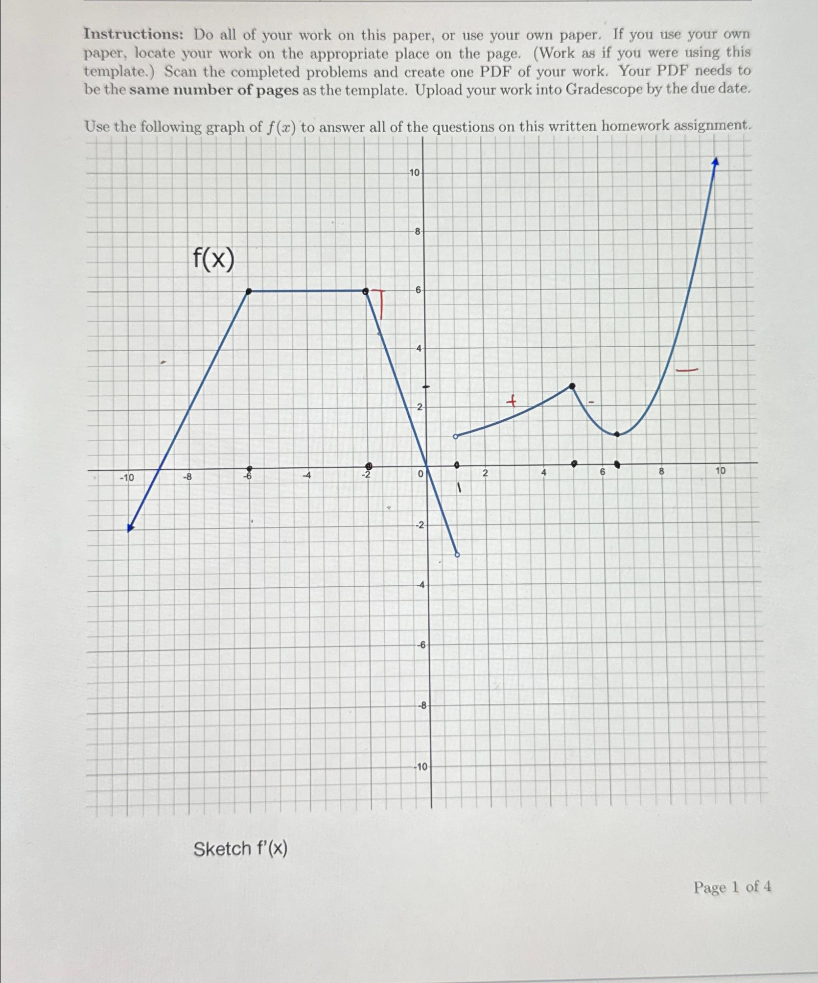 Solved Instructions: Do all of your work on this paper, or | Chegg.com