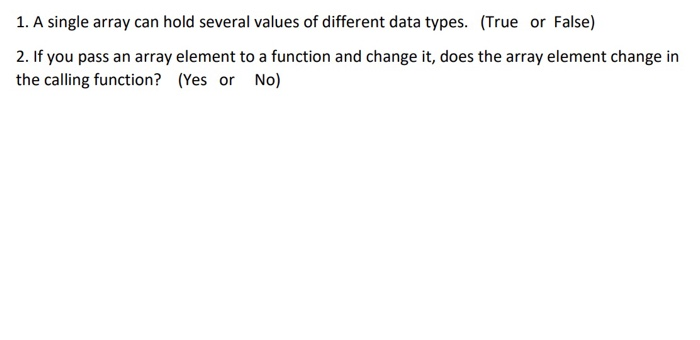 Solved 1 A Single Array Can Hold Several Values Of