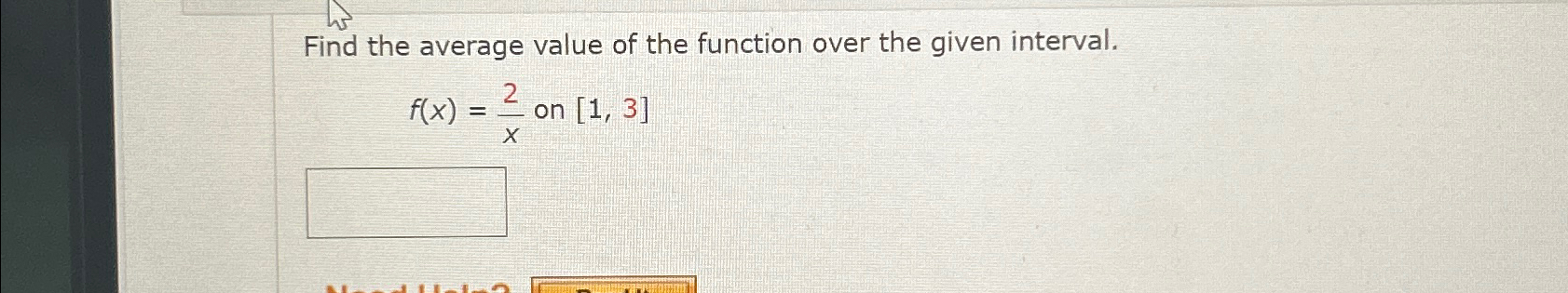 Solved Find the average value of the function over the given | Chegg.com