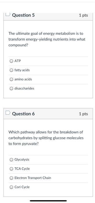 Solved Question 5 1 pts The ultimate goal of energy | Chegg.com
